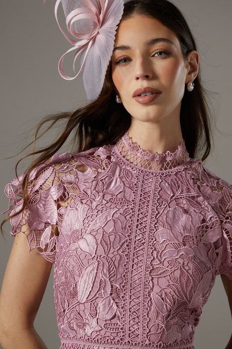 Satin Lace Tiered Dress
