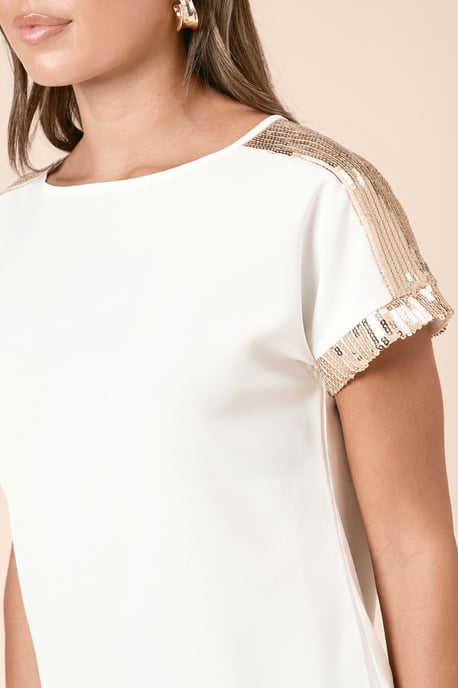 Short Sleeve T-Shirt Sequin Blouse