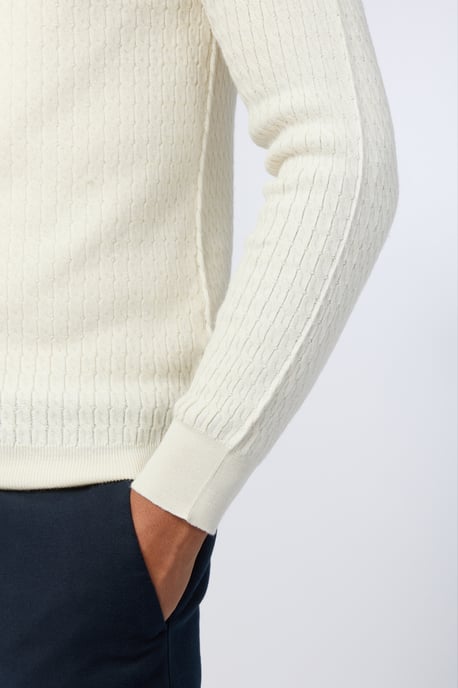 Zip Neck Cable Knit Jumper