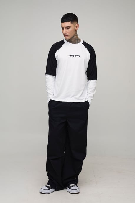 Tall Elasticated Waist Oversized Hem Popper Trousers
