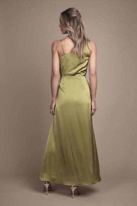 Strappy Cowl Neck Maxi Bridesmaid Dress