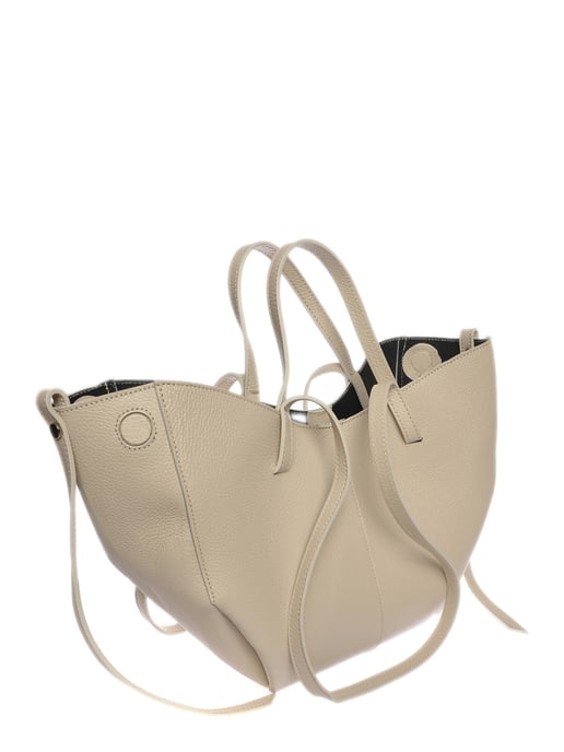 Luisa Vannini Beige Rundleer Tas