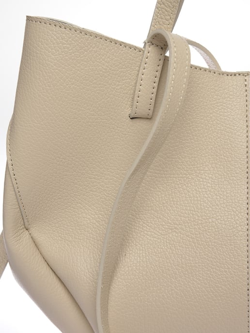 Luisa Vannini Beige Rundleer Tas