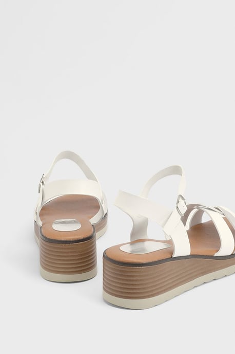 Good For The Sole: Angela Flexisole Faux Leather Platform Wedge Sandals