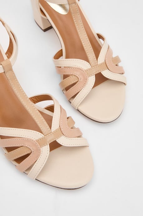 Good For The Sole: Bethany Strappy Faux Leather Block Heel Sandals