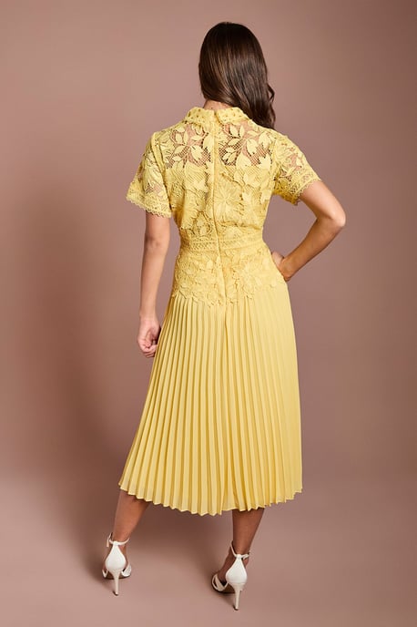 Lace Top Pleated Dress