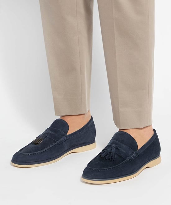 Dune Mens Broddi - Suede Tassel Trim Loafers