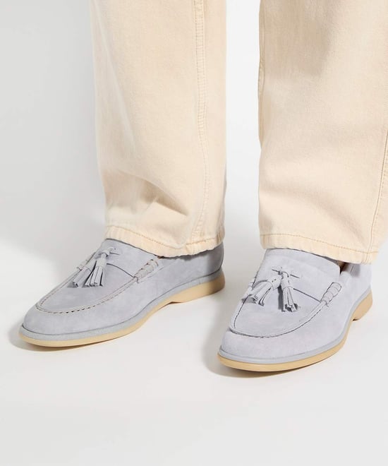 Dune Mens Broddi - Suede Tassel Trim Loafers