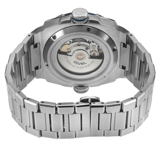 Gevril Men's Fortuna 316L Stainless Steel Case, Carbon Bezel, Black ...