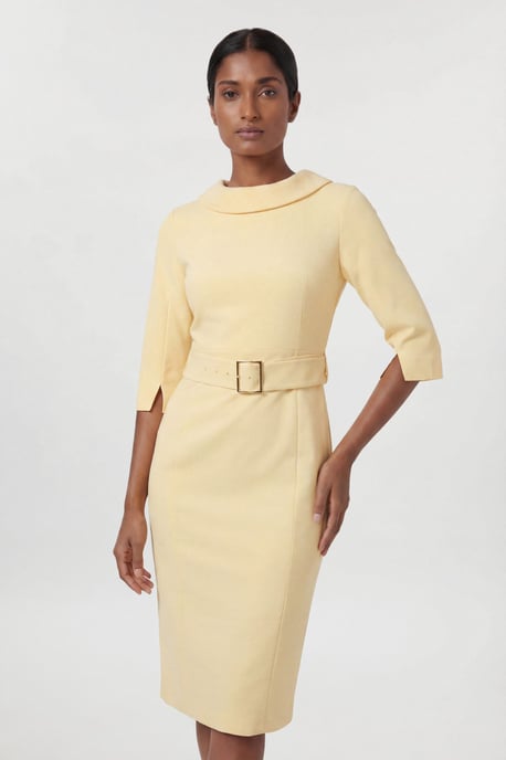 Tailored Roll Neck Pencil Midi Dress