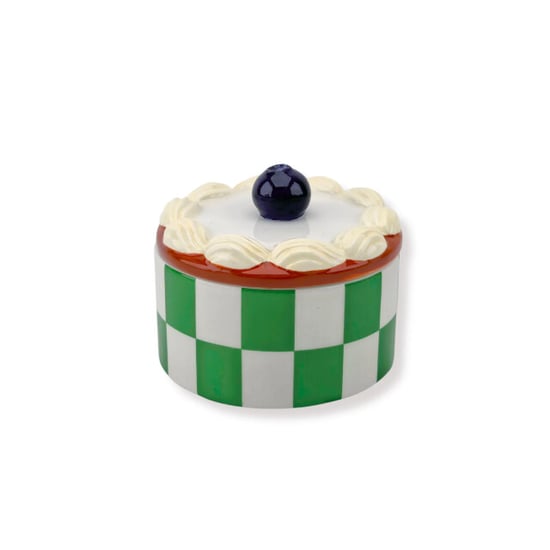 House Vitamin Storage jar tartlet whipped cream green dolomite 9x9x7,5cm