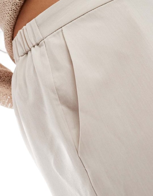 ASOS DESIGN Curve skräddarsydda vida byxor i stenfärg