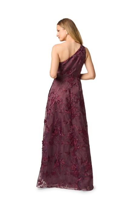Embroidered Ruffle Gown