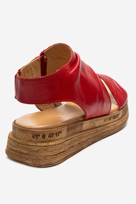 Lunas Leer Side-Zip Plat Hak Sandaal