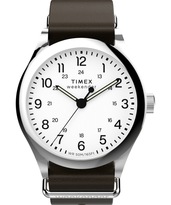 Timex Weekender New England Heren Horloge Bruin TW2Y35800