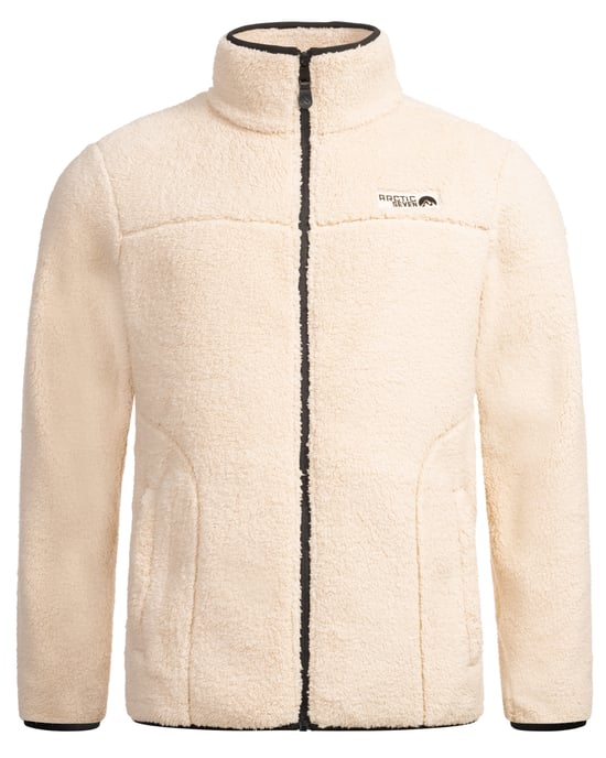 Arctic Seven fleecejacka för herr – Varm outdoorjacka med dragkedja – Beige