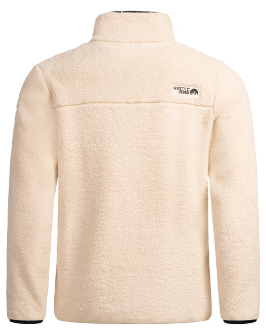 Arctic Seven fleecejacka för herr – Varm outdoorjacka med dragkedja – Beige