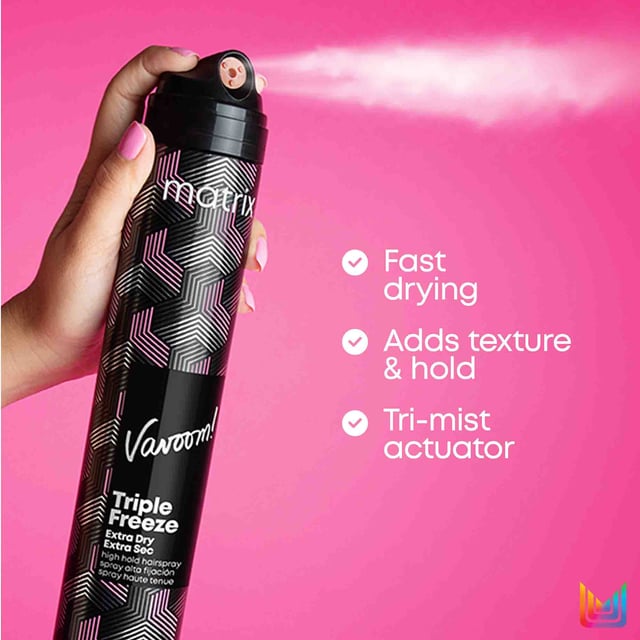Matrix Vavoom Triple Freeze Extra Dry High Hold Hairspray for All Hair ...