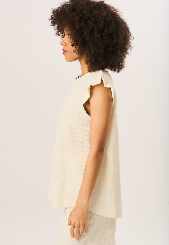 Frill Sleeves Textured Oversized Top