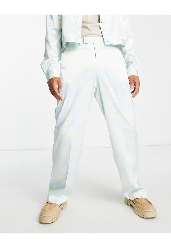 ASOS DESIGN smart co-ord pastel blue wide leg trouser