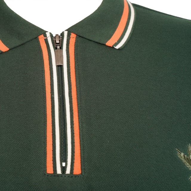 Extra-Tall Grey Hawk Polo Pique in Green with Taping