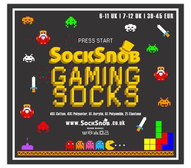 Mens Retro Gaming Funky Novelty Video Game Socks 6-11 | 3 Pairs