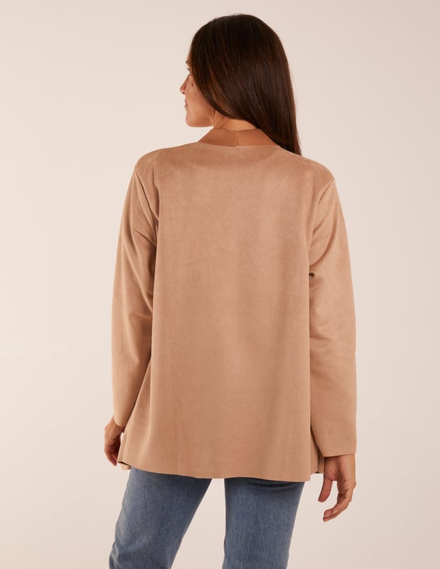 Suede Look Waterfall Jacket