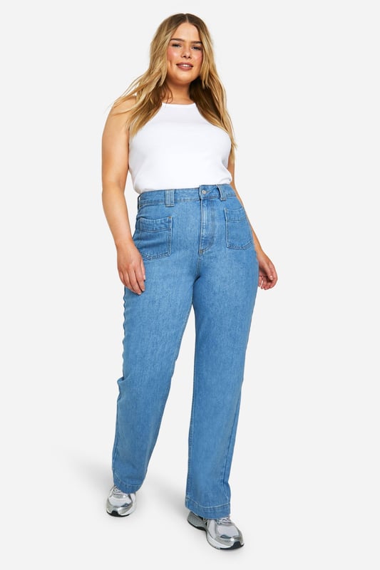 Plus Straight Leg Jean With Front Pockets