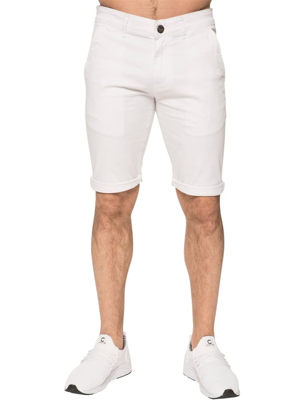 Enzo | Herren Slim Fit Stretch Chino Shorts - Weiß