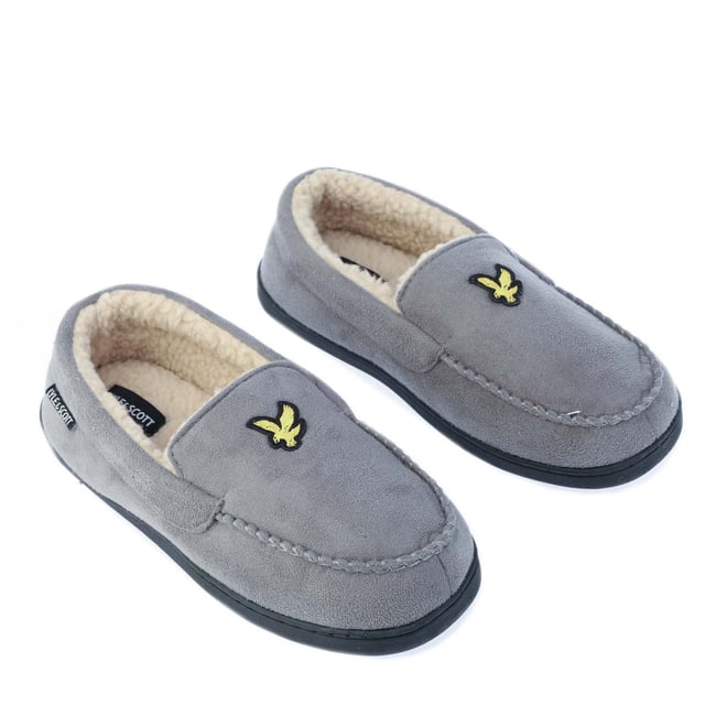 Men's Lyle And Scott Aspen Moccasin Slipper in Grey
