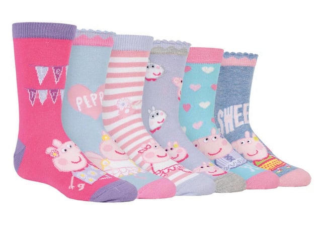 Peppa Pig - 6 Pairs Socks in George & Peppa Styles for Boys & Girls - PPG2