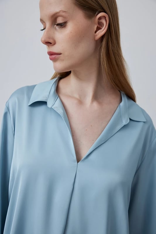 Collared Satin Shirt