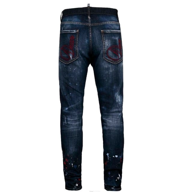 Dsquared2 Slim Jean Paint Splash Destroyed Denim Jeans