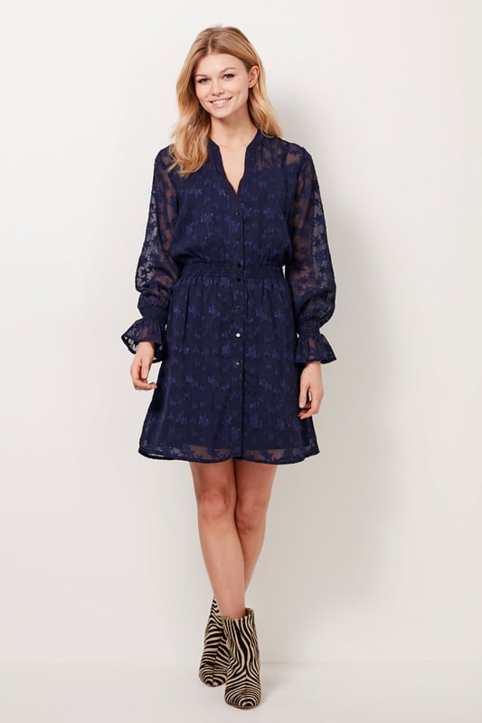 Navy Blue Woven Star Shirt Dress