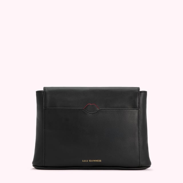 BLACK LIP CUT OUT EMERY CLUTCH BAG