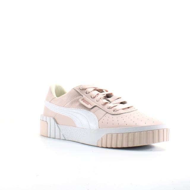 Puma Cali Pink Leather Womens Lace Up Trainers 369155 11