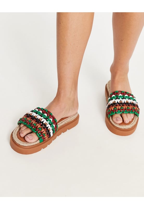 ASOS DESIGN Jupiter woven espadrille in multi tan