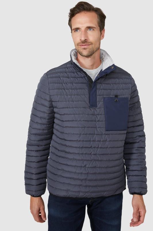 Horizontal Overhead Button Neck Jacket