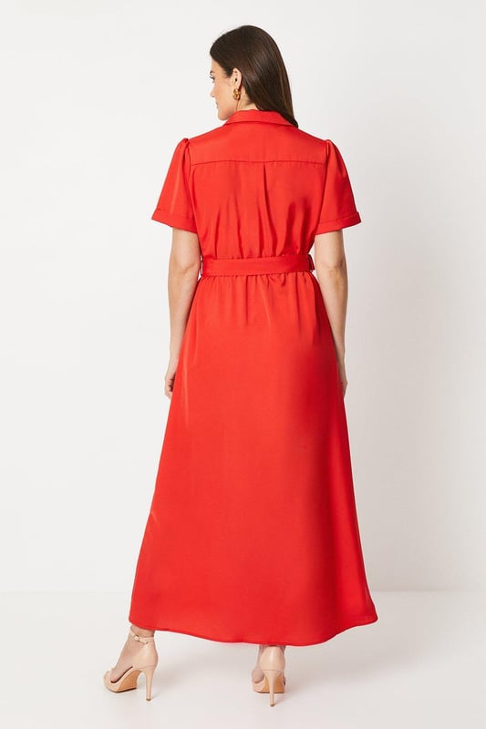 Belted Utility Maxi Dress