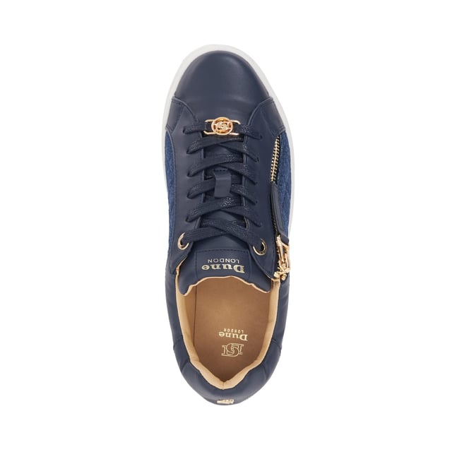 Dune Ladies Eisel - Quilted Flatform Lace Up Trainers
