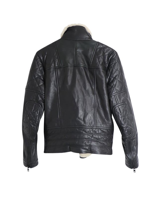 Givenchy Shearling-Trimmed Quilted Jacket in Black Leather