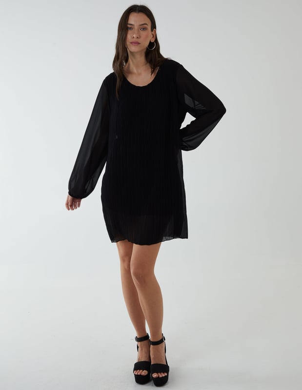 Chevron Pleat Detail Dress