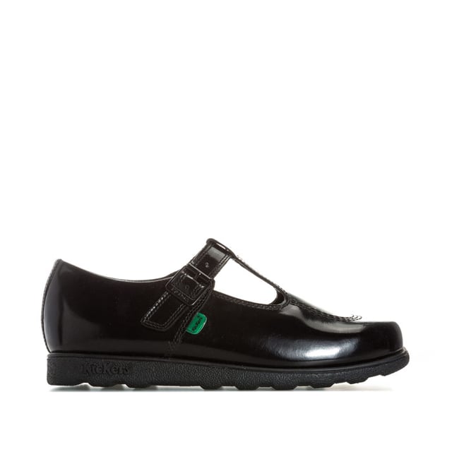 Women's Kickers Fragma T Patent Shoes in Black