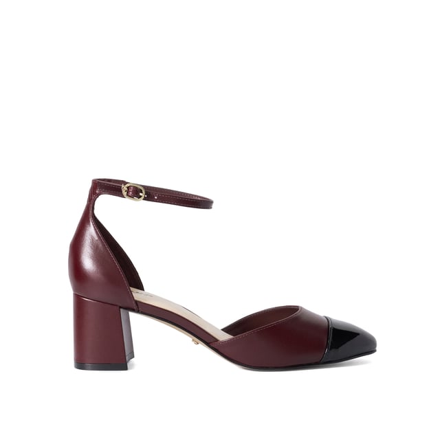 Dune Ladies Careless - Leather Block Heel Ankle Strap Courts
