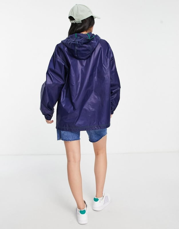 ASOS DESIGN overhead festival rain jacket in navy