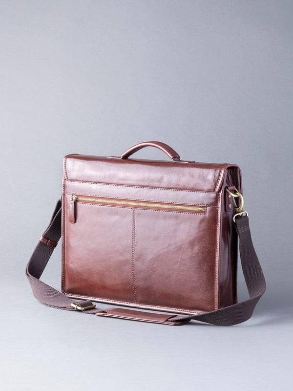 Hawkshead Leather 15 Inch Satchel in Chestnut