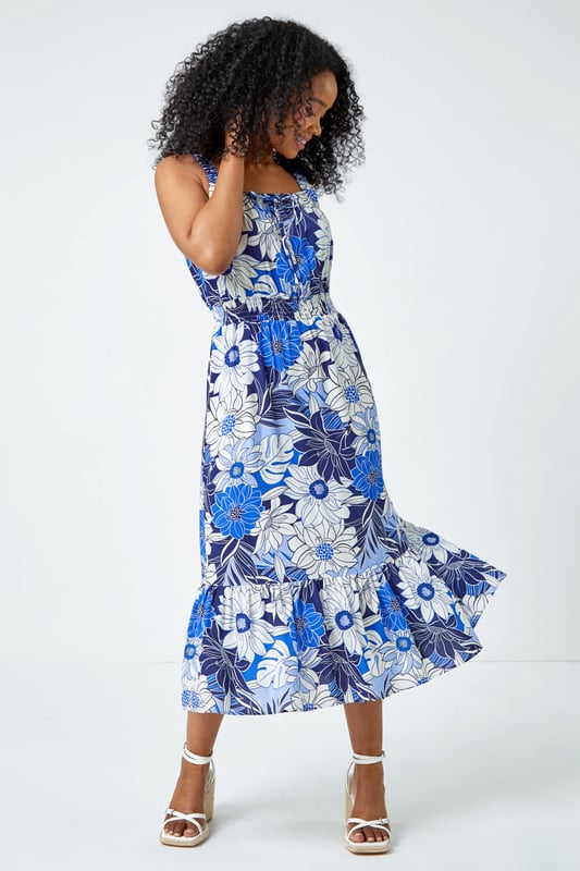 Petite Floral Print Tiered Sundress