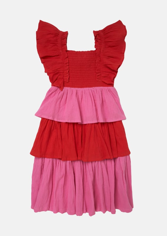 Cicely Colour Block Tiered Dress