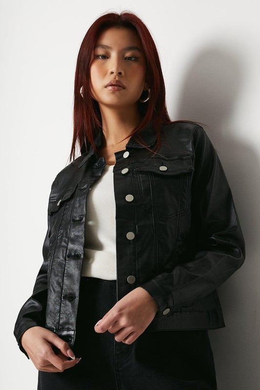 Metallic Coated Denim Jacket