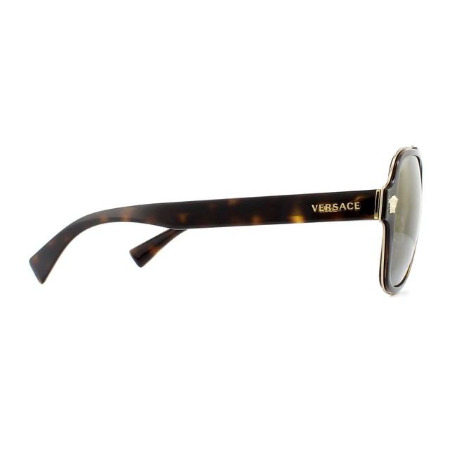 Versace Sunglasses VE2199 12524T Dark Havana Dark Grey Mirror Gold